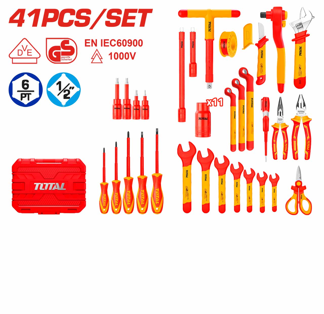 THKITH4101 41 Pcs Insulated Hand Tools Set | TOTAL Tools Malaysia